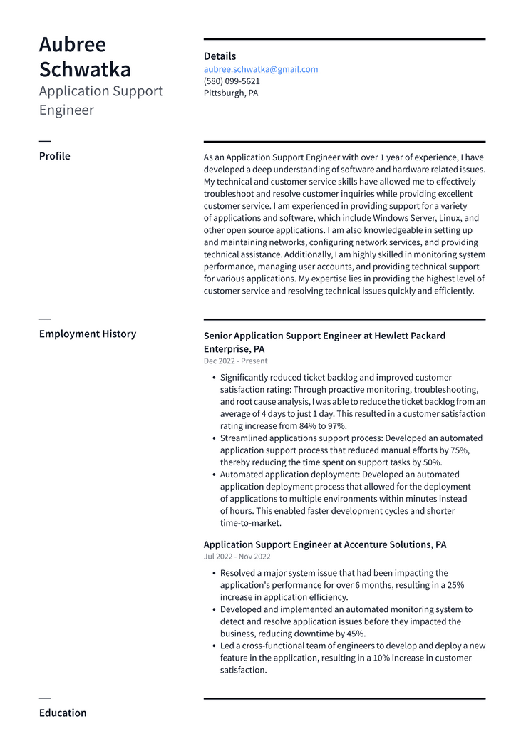 Meta Application Support Engineer Resume Examples Meta Application Support Engineer Resume Examples