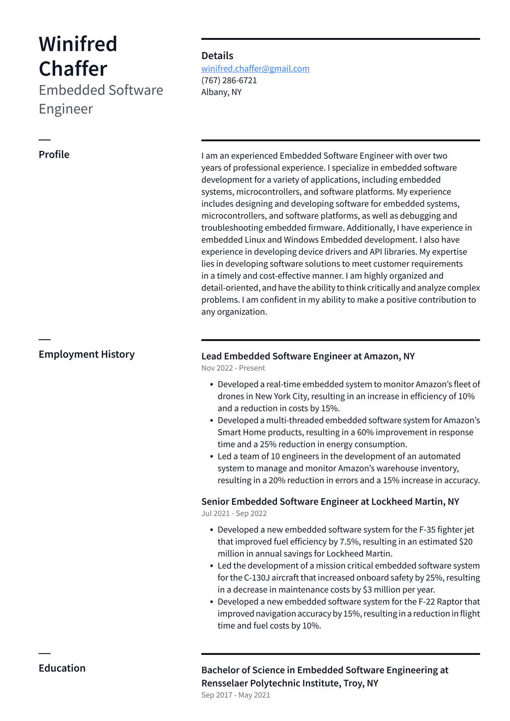 Meta Embedded Software Engineer Resume Examples | ResumeCat