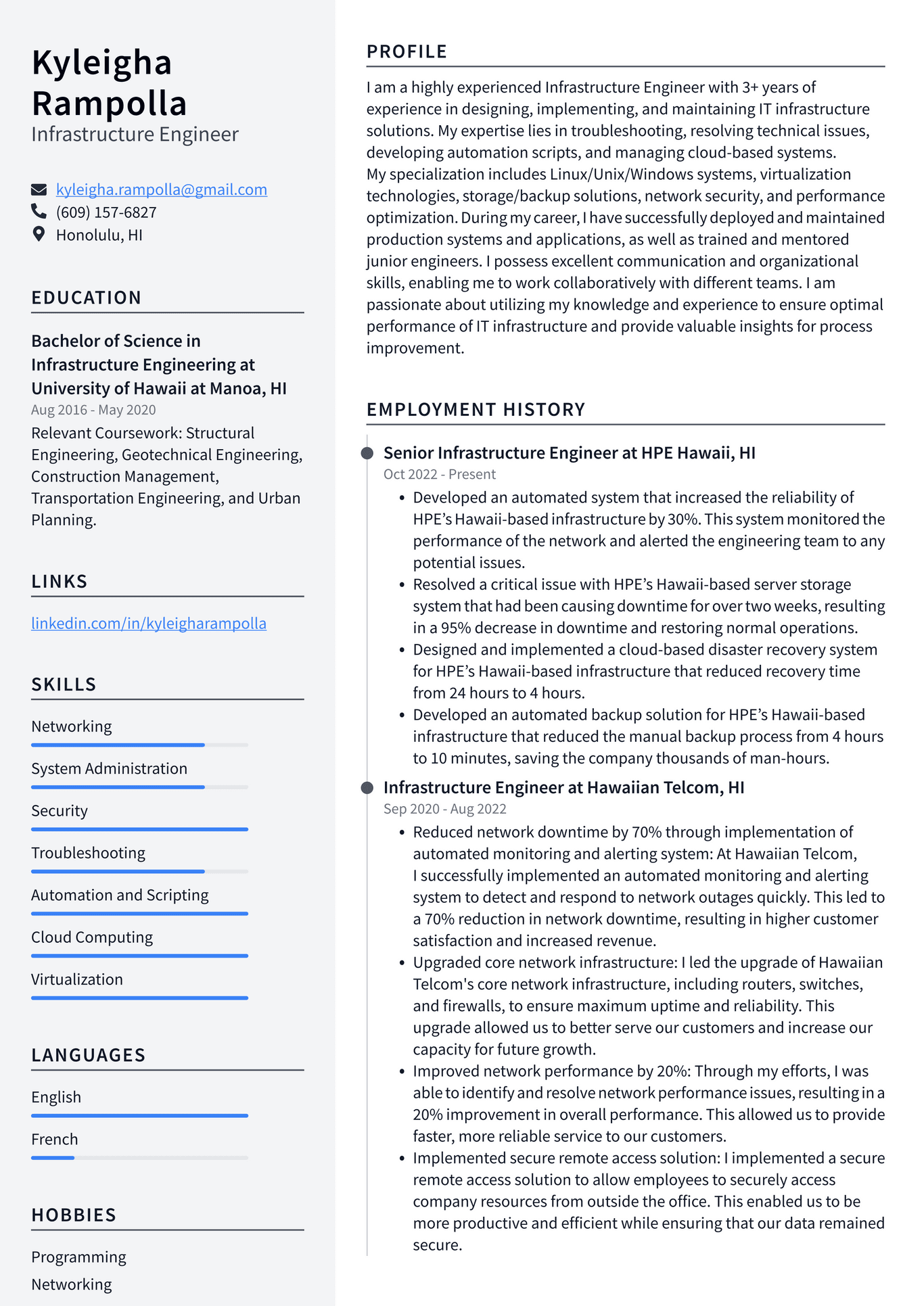 Meta Infrastructure Engineer Resume Examples | ResumeCat