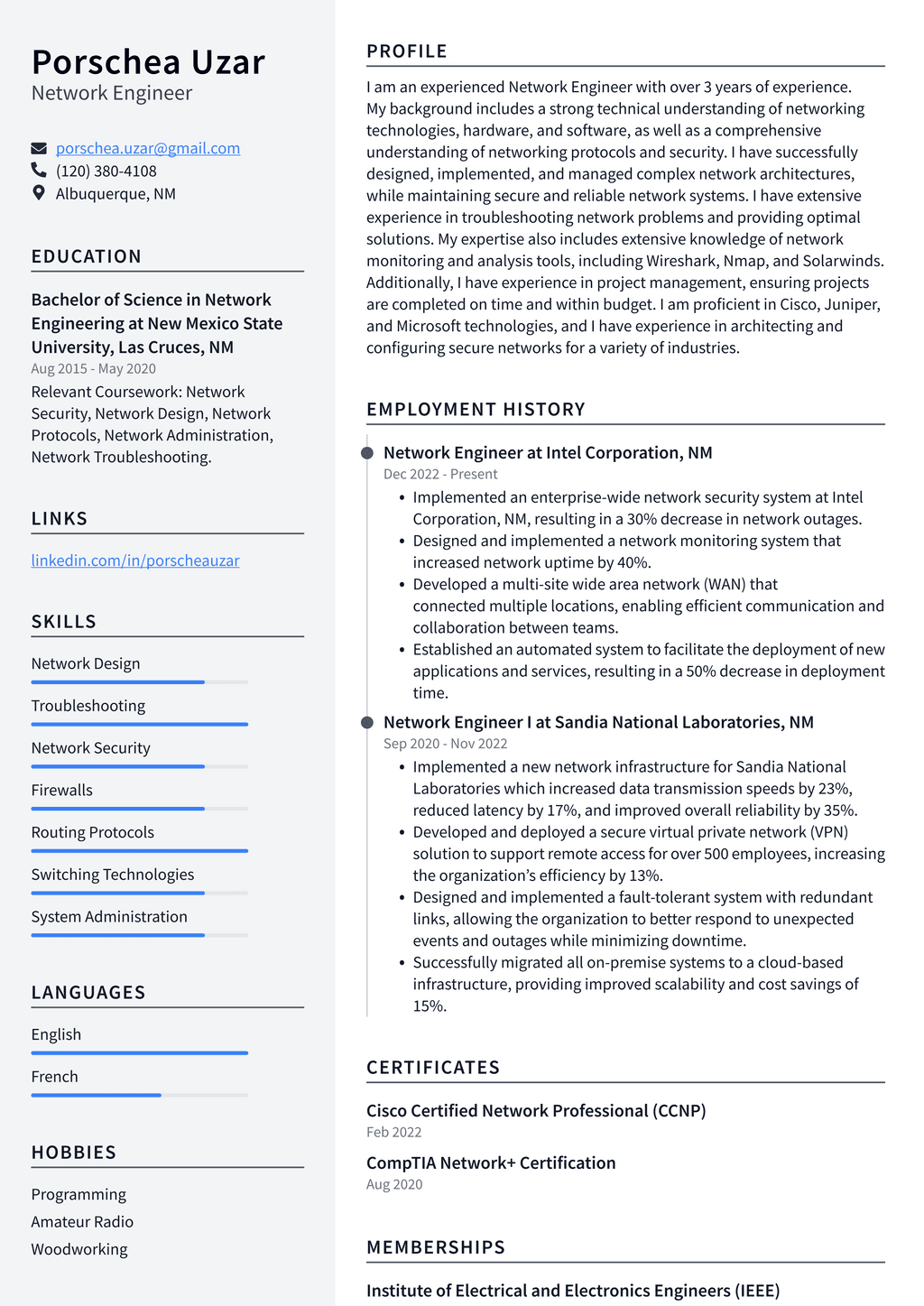 Meta Network Engineer Resume Examples | ResumeCat