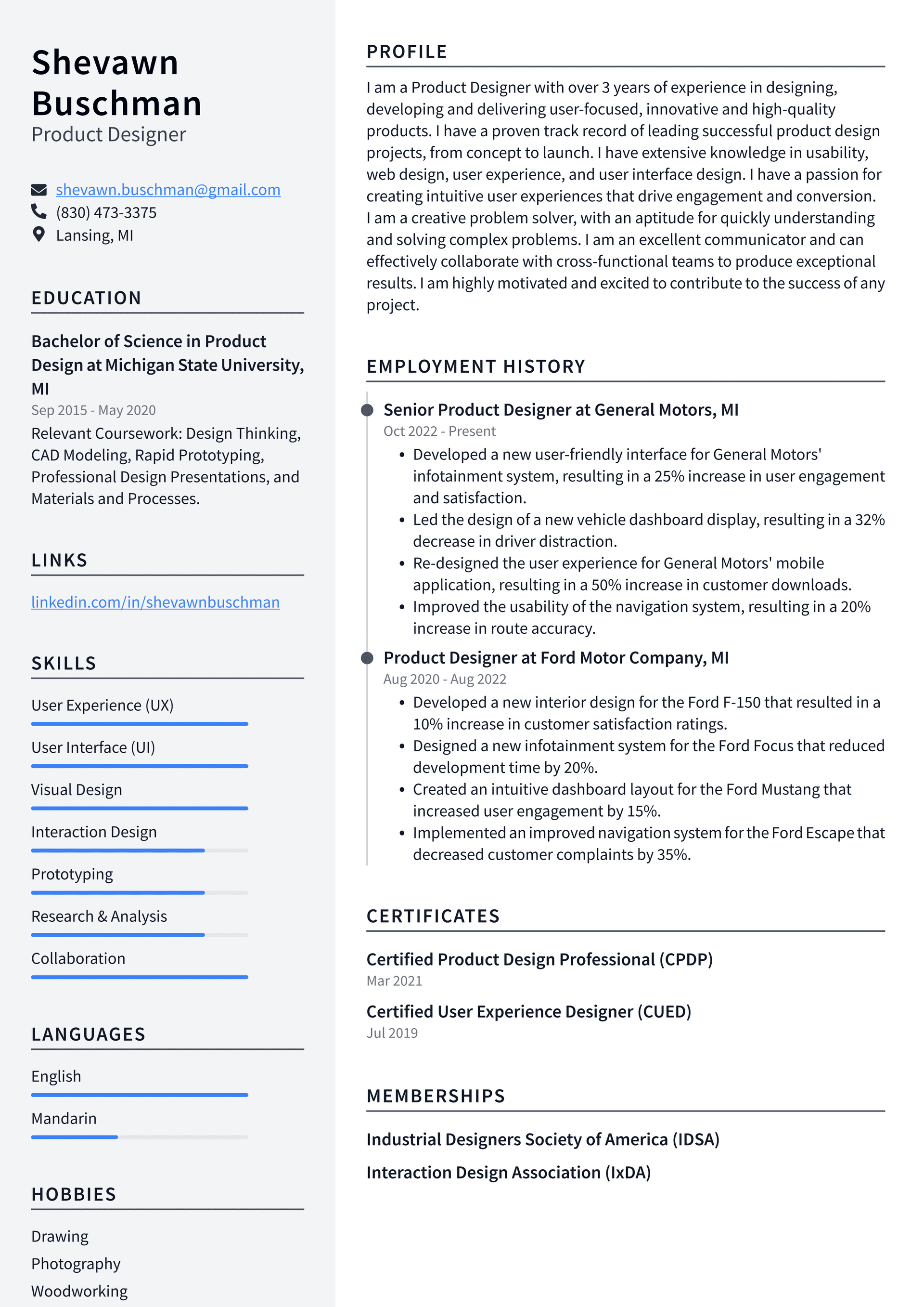 Meta Product Designer Resume Examples | ResumeCat