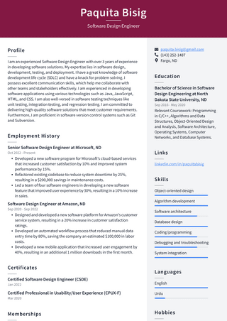 Meta Software Design Engineer Resume Examples | ResumeCat