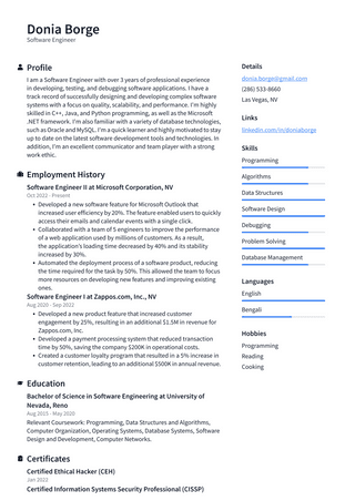Meta Software Engineer Resume Examples | ResumeCat
