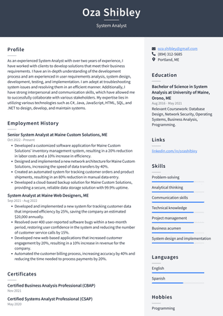 Meta System Analyst Resume Examples | ResumeCat