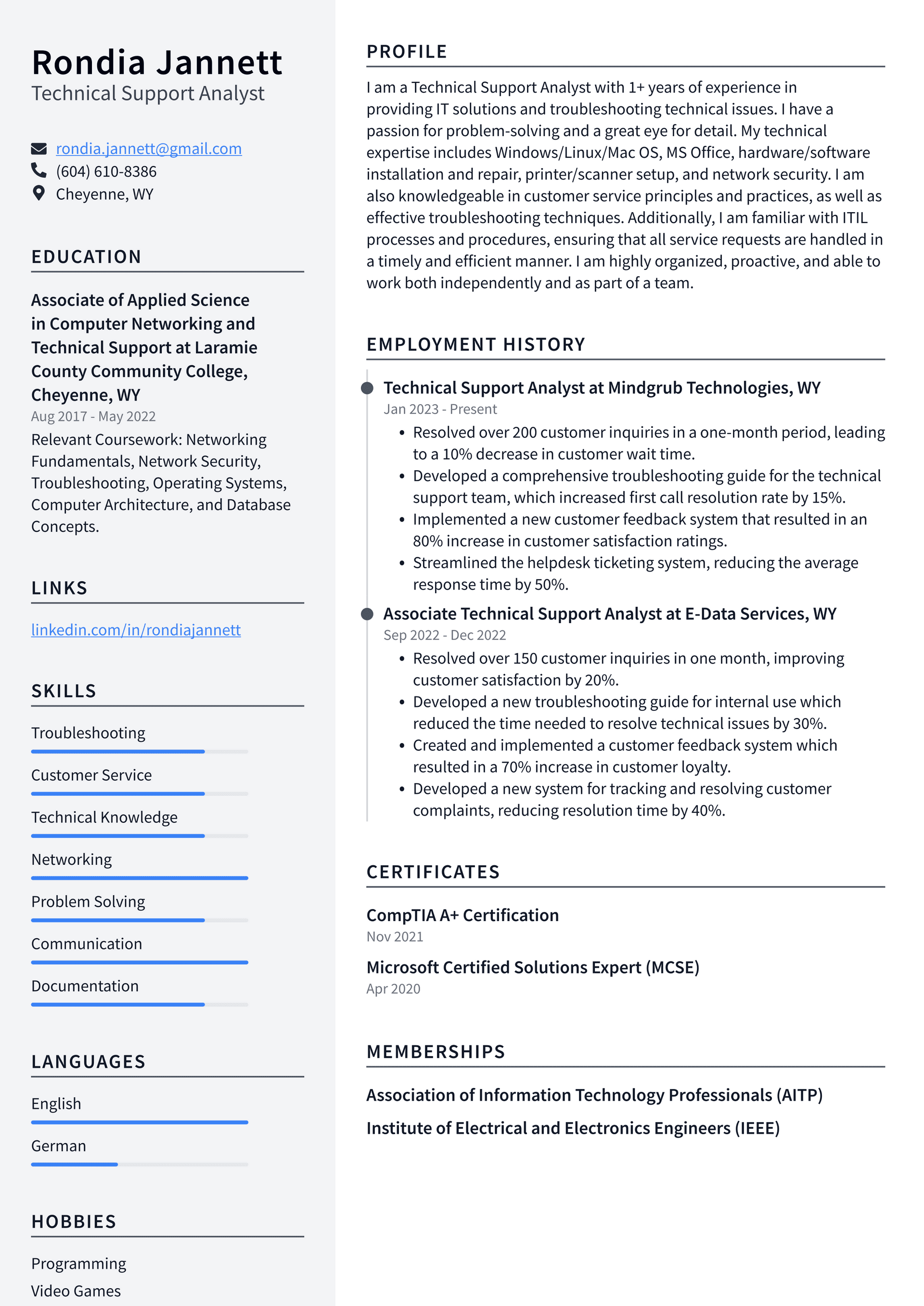 Meta Technical Support Analyst Resume Examples | ResumeCat