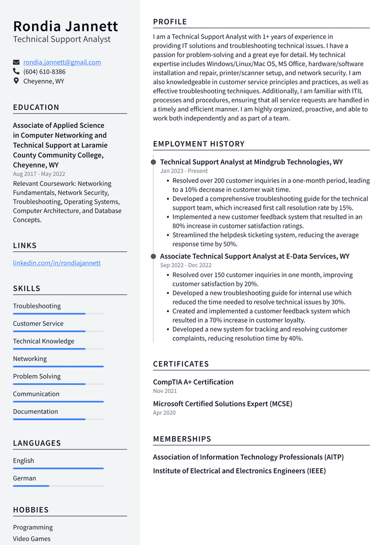 Meta Technical Support Analyst Resume Examples | ResumeCat