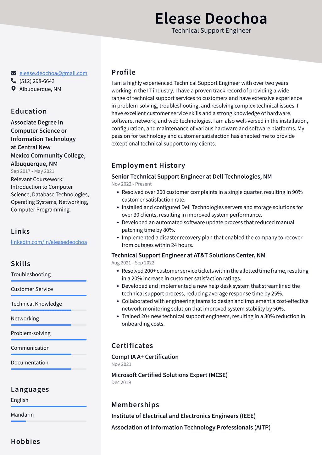Meta Technical Support Engineer Resume Examples | ResumeCat