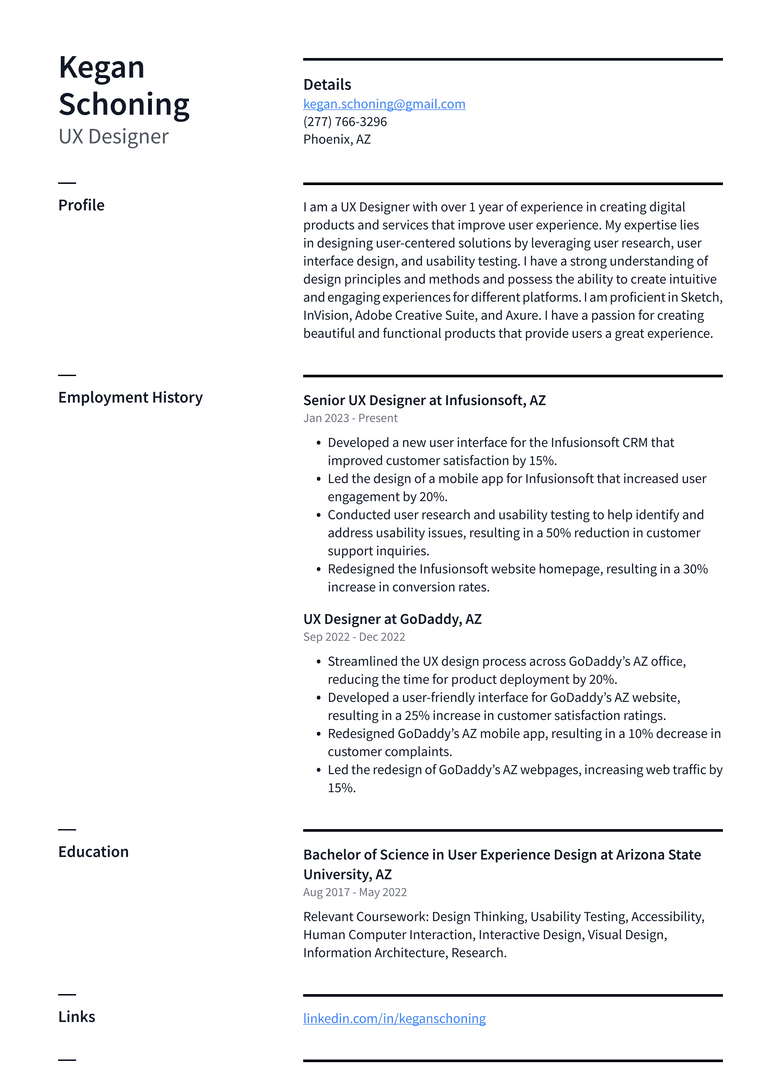 Meta UX Designer Resume Examples | ResumeCat