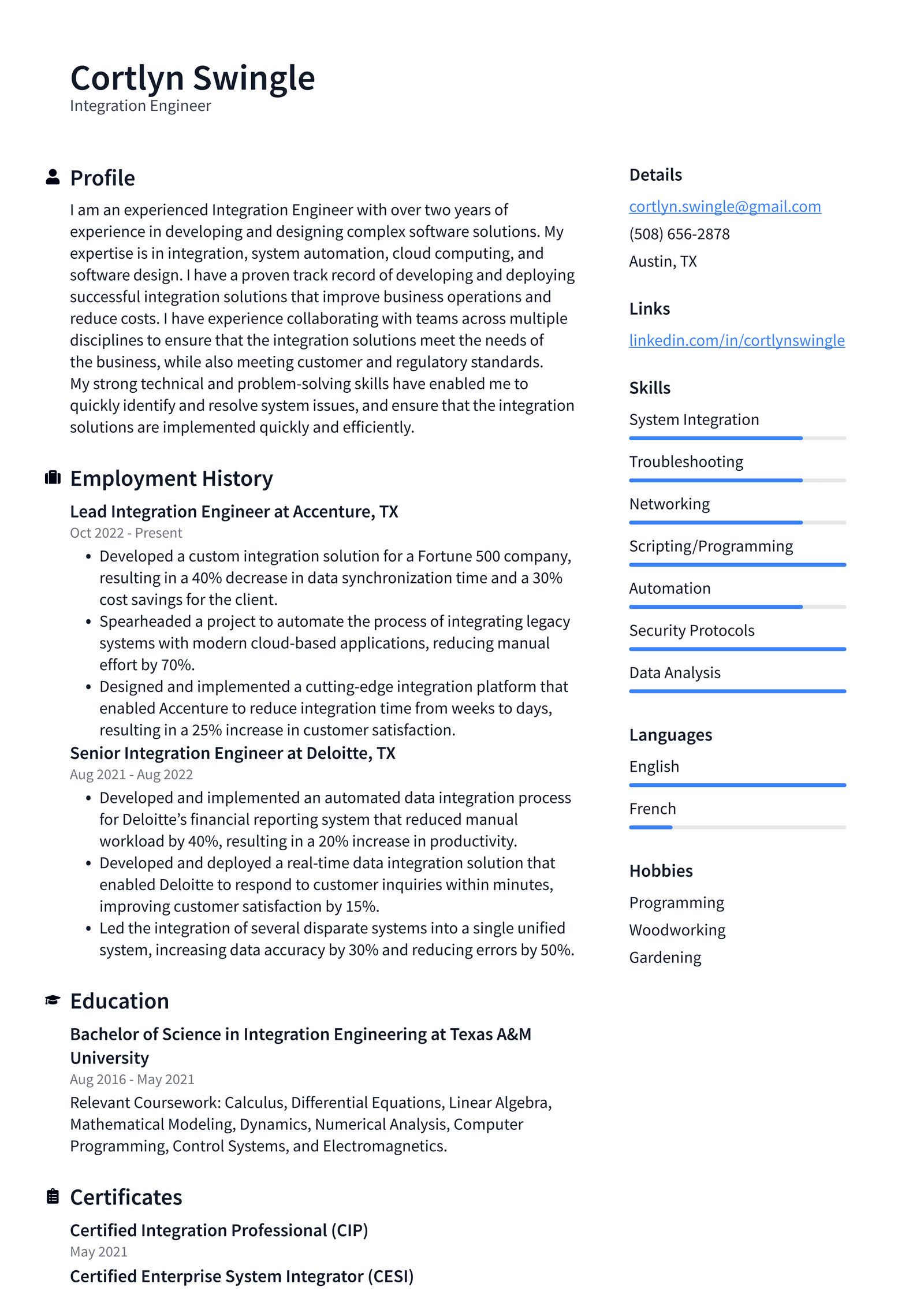 Microsoft Integration Engineer Resume Examples | ResumeCat