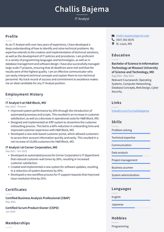 Microsoft IT Analyst Resume Examples | ResumeCat