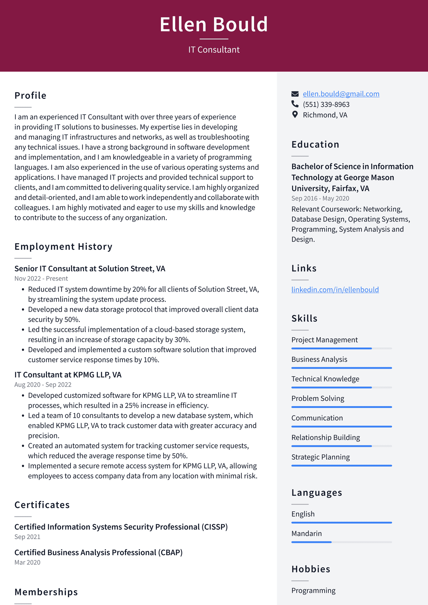 Microsoft IT Consultant Resume Examples | ResumeCat