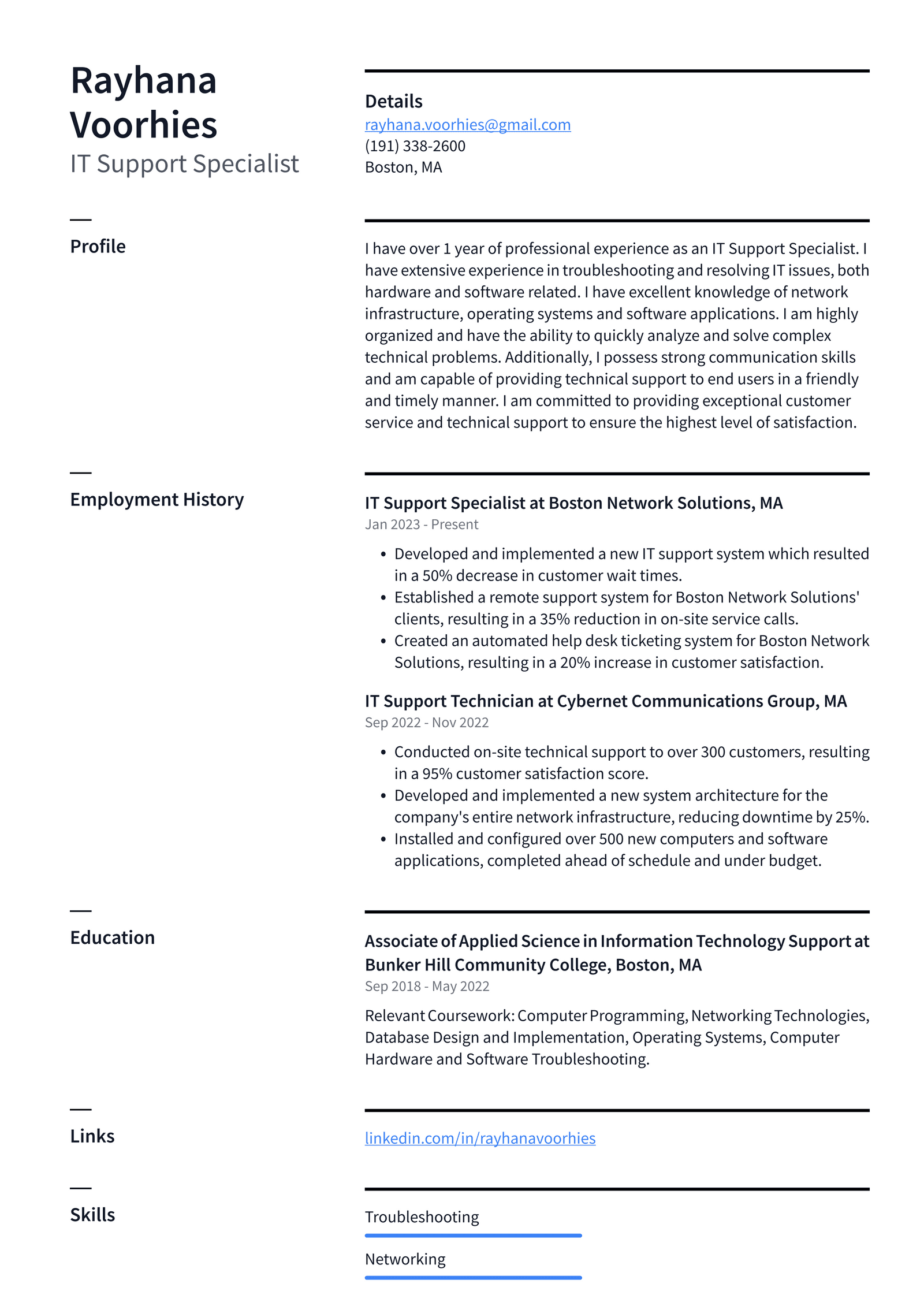 Microsoft IT Support Specialist Resume Examples ResumeCat