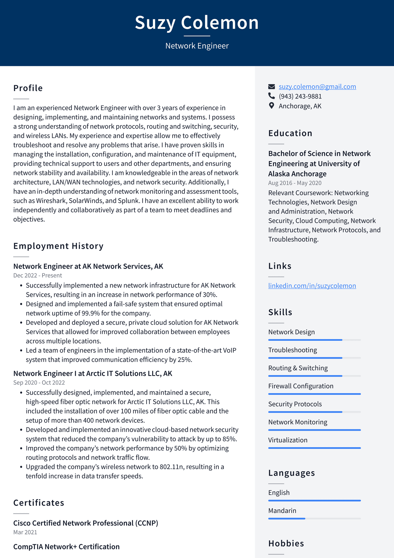 Microsoft Network Engineer Resume Examples | ResumeCat