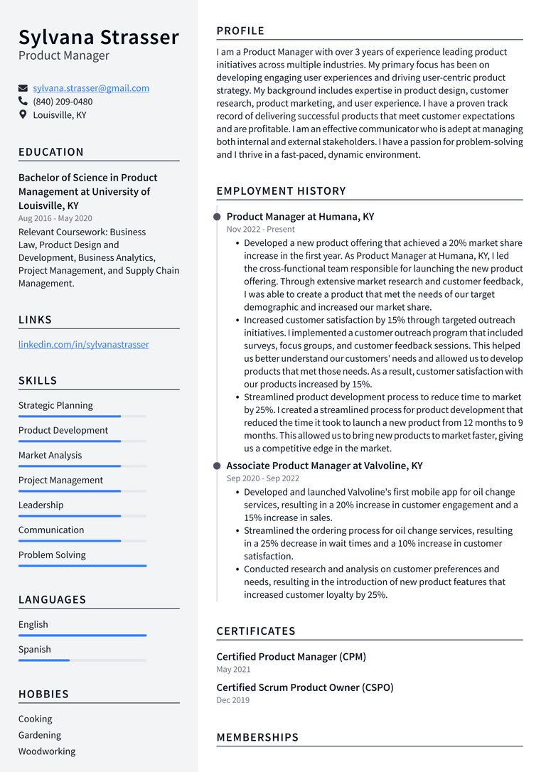 Microsoft Product Manager Resume Examples | ResumeCat