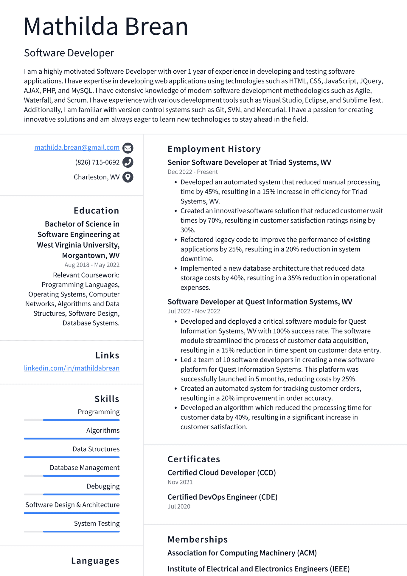 Microsoft Software Developer Resume Examples | ResumeCat