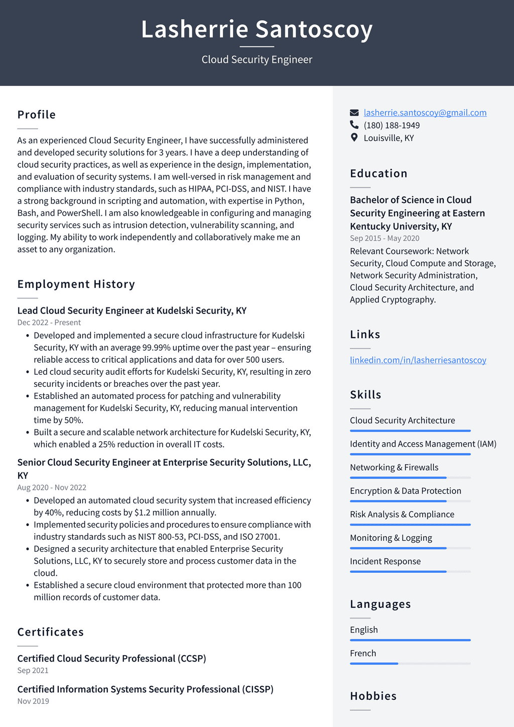 Netflix Cloud Security Engineer Resume Examples | ResumeCat