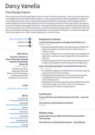 Netflix Cloud Storage Engineer Resume Examples | ResumeCat