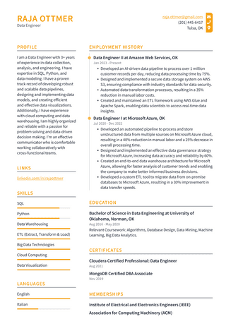 Netflix Data Engineer Resume Examples | ResumeCat