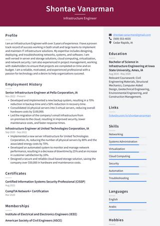 Netflix Infrastructure Engineer Resume Examples | ResumeCat