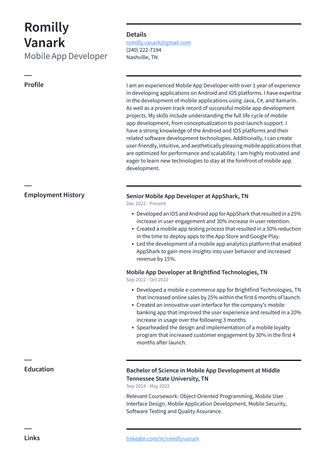 Netflix Mobile App Developer Resume Examples | ResumeCat