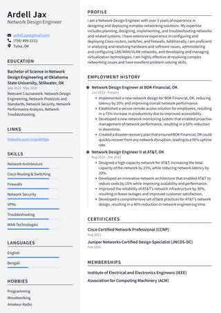 Netflix Network Design Engineer Resume Examples | ResumeCat