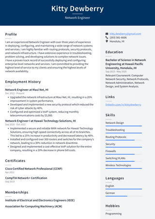 Netflix Network Engineer Resume Examples | ResumeCat