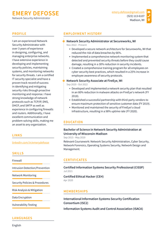 Netflix Network Security Administrator Resume Examples