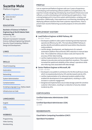 Netflix Platform Engineer Resume Examples | ResumeCat