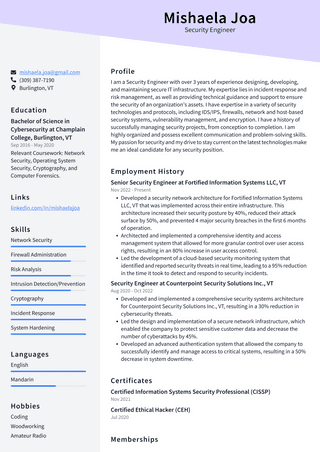 Netflix Security Engineer Resume Examples | ResumeCat