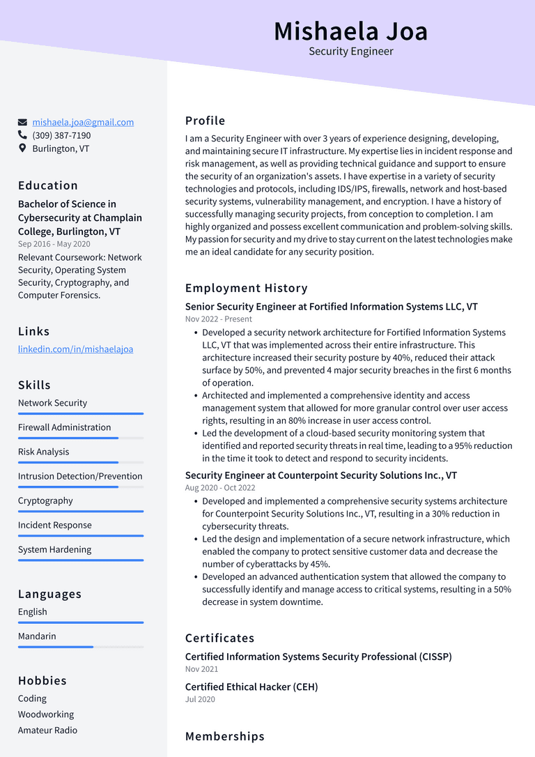 Netflix Security Engineer Resume Examples | ResumeCat