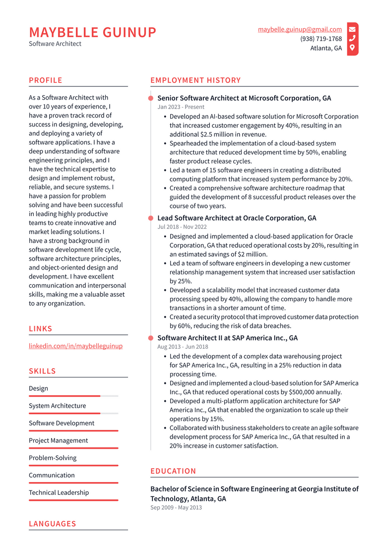 Netflix Software Architect Resume Examples | ResumeCat Netflix Software Architect Resume Examples | ResumeCat