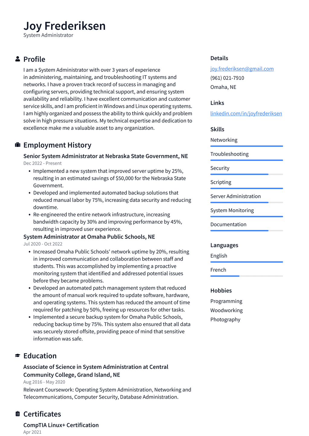 Netflix System Administrator Resume Examples | ResumeCat