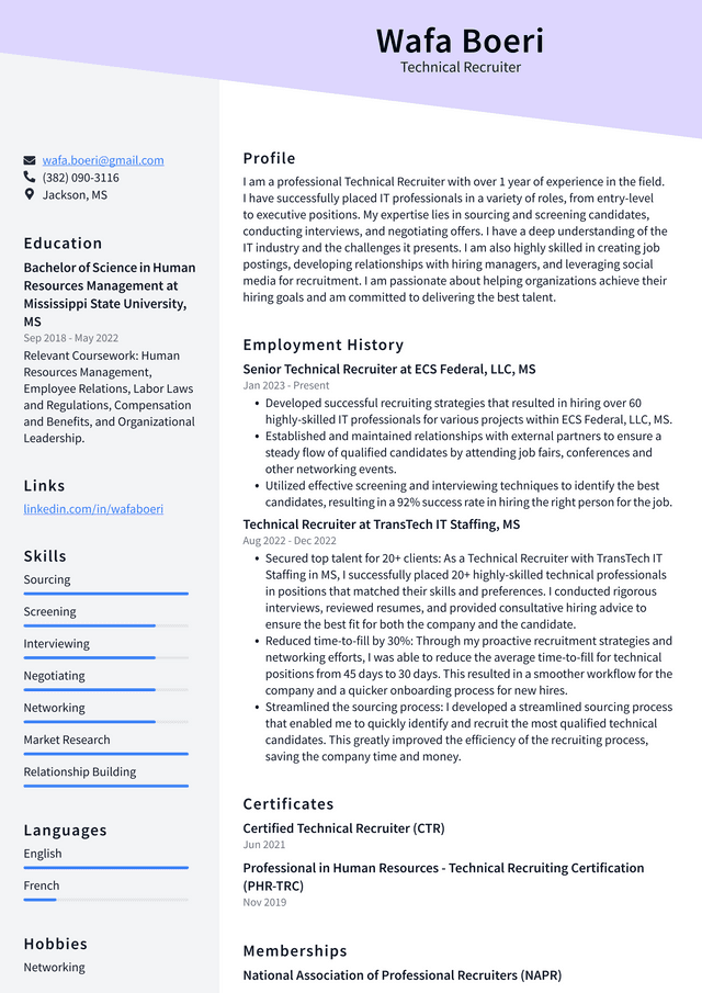 Netflix Technical Recruiter Resume Examples | ResumeCat Netflix Technical Recruiter Resume Examples | ResumeCat