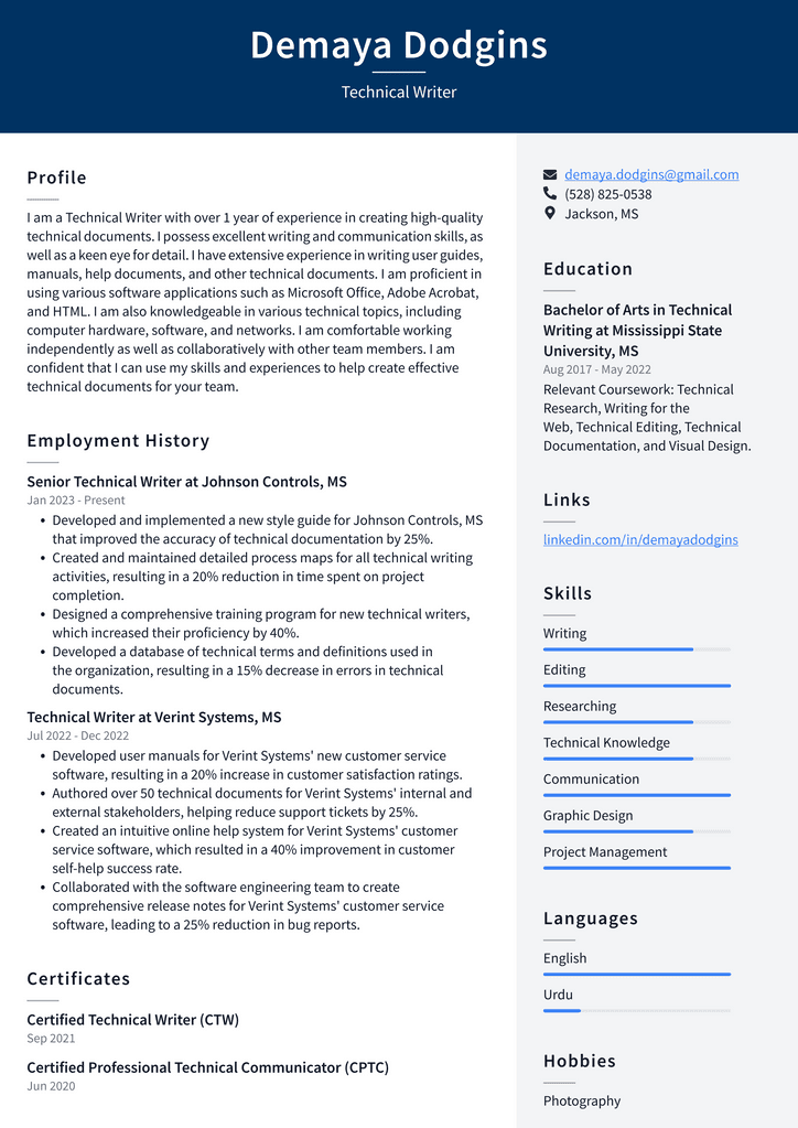 Netflix Technical Writer Resume Examples | ResumeCat