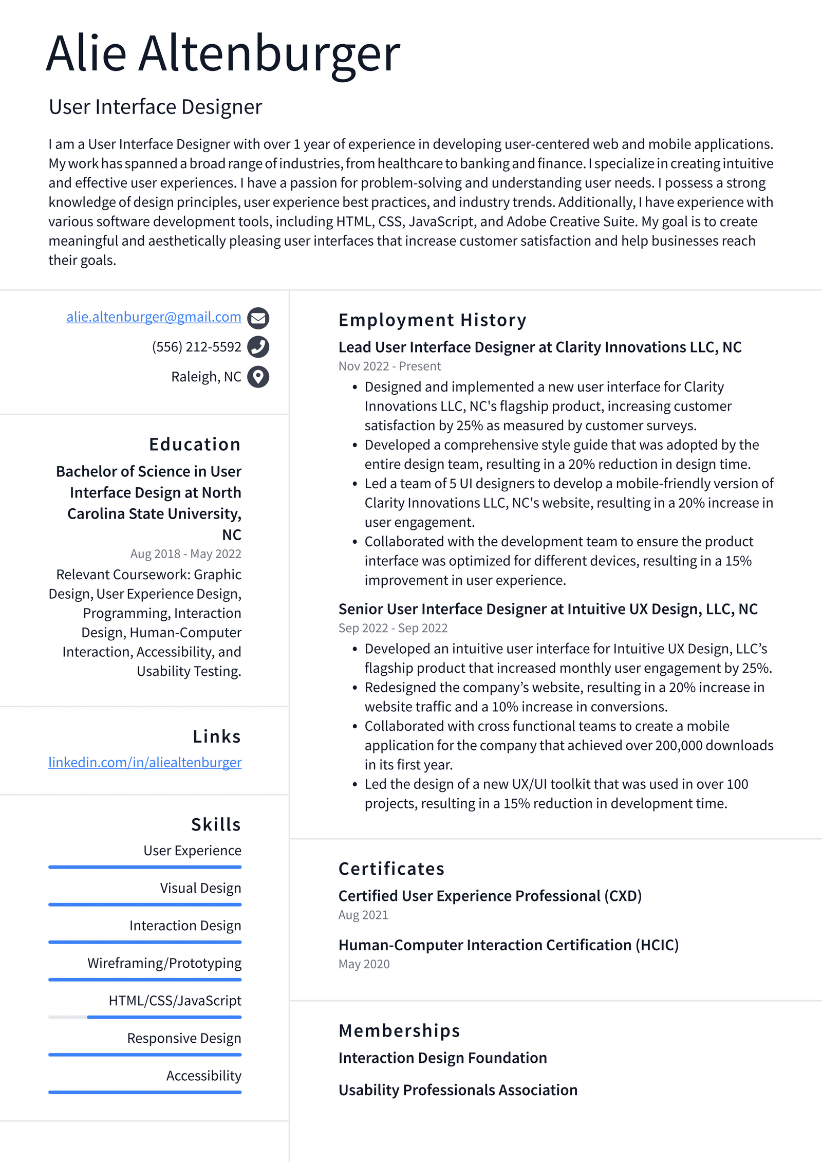 Netflix User Interface Designer Resume Examples | ResumeCat