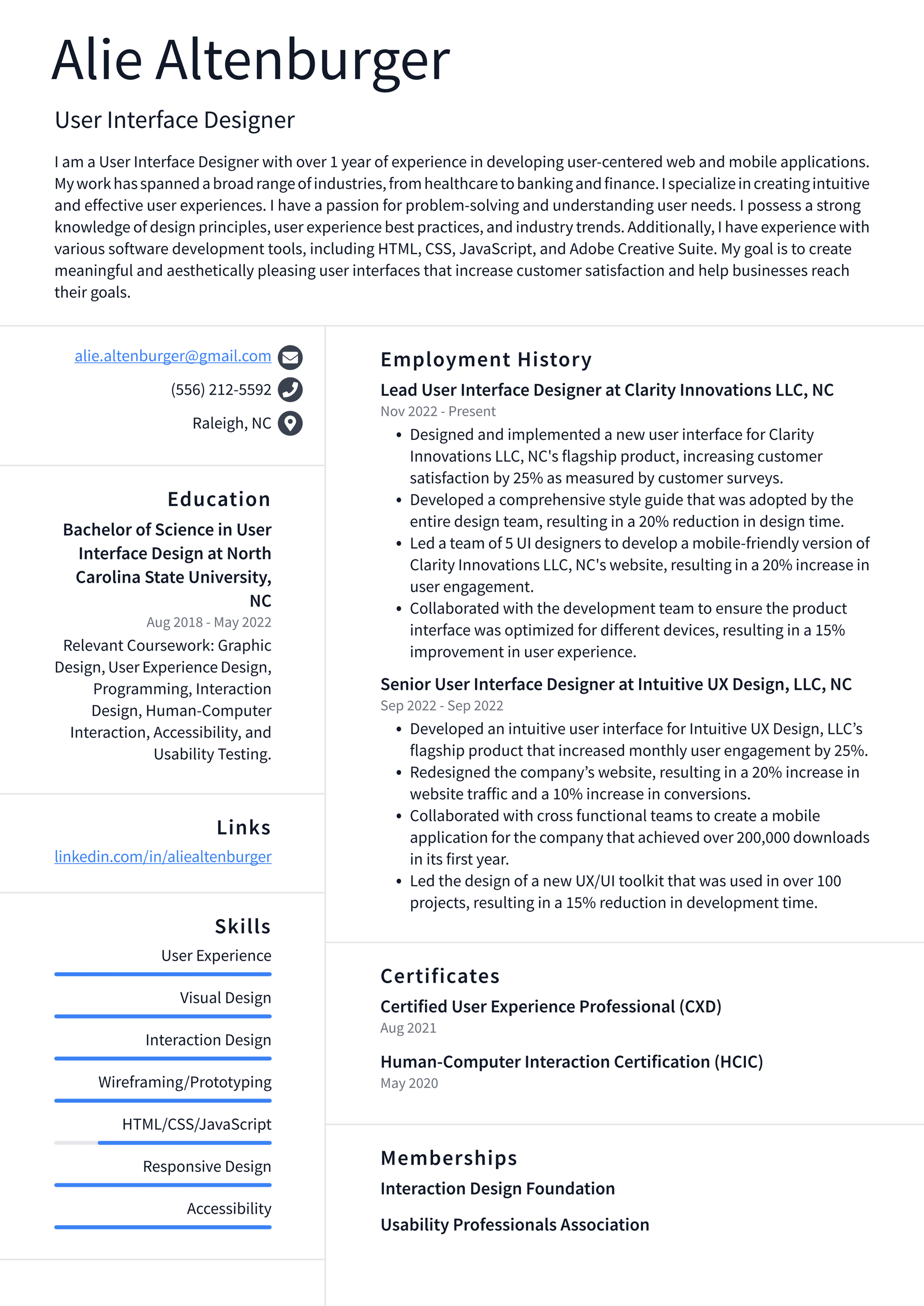 Netflix User Interface Designer Resume Examples | ResumeCat