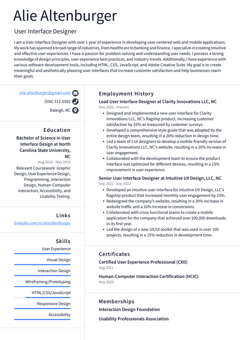 Netflix User Interface Designer Resume Examples | ResumeCat