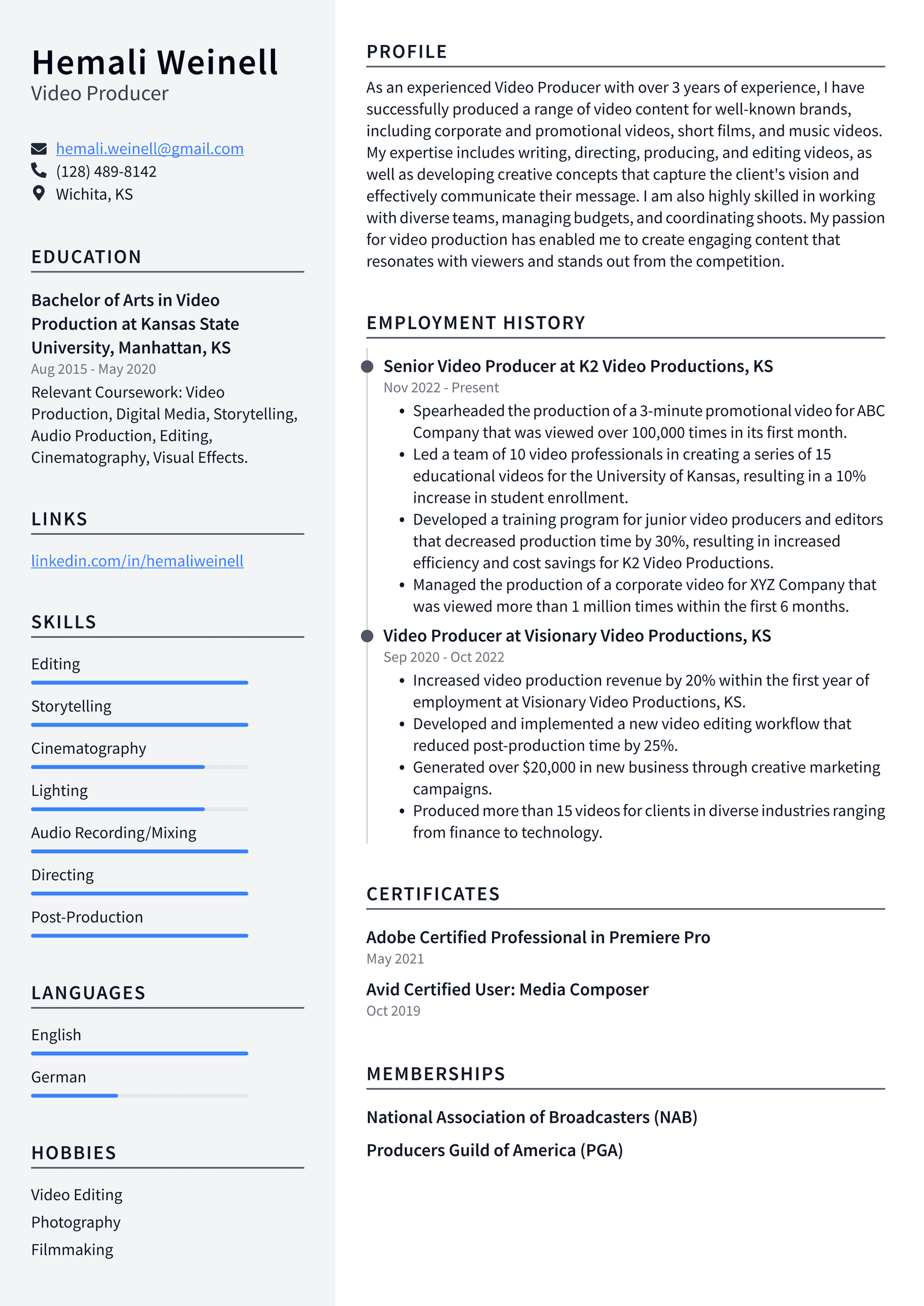 Netflix Video Producer Resume Examples | ResumeCat