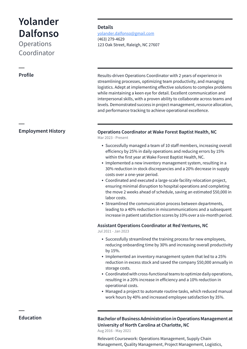 Top 18 Operations Coordinator Resume Objective Examples