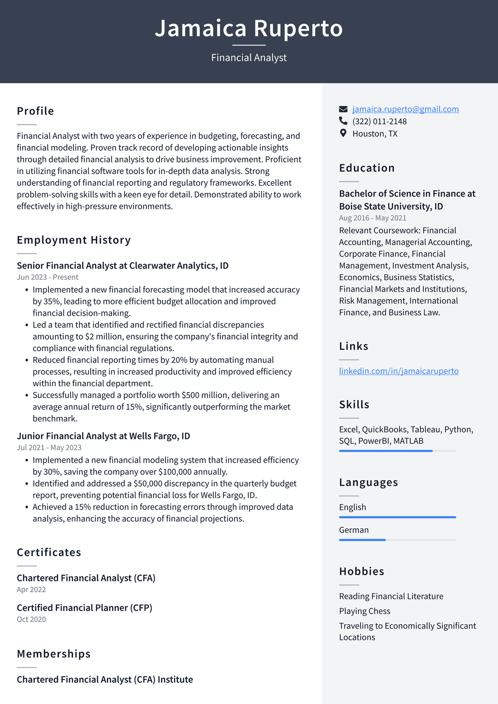 Oracle Financial Analyst Resume Examples | ResumeCat