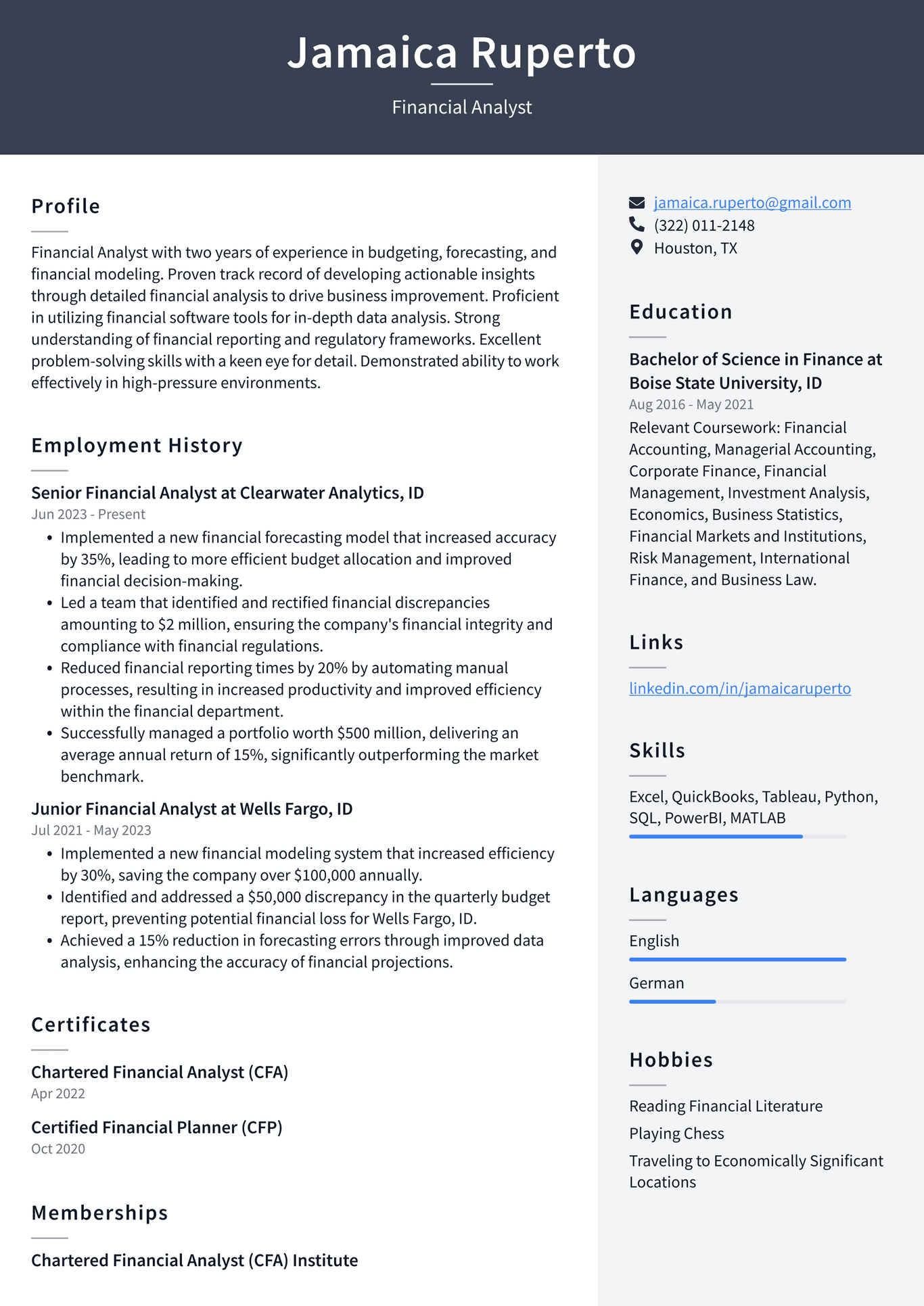 Oracle Financial Analyst Resume Examples | ResumeCat