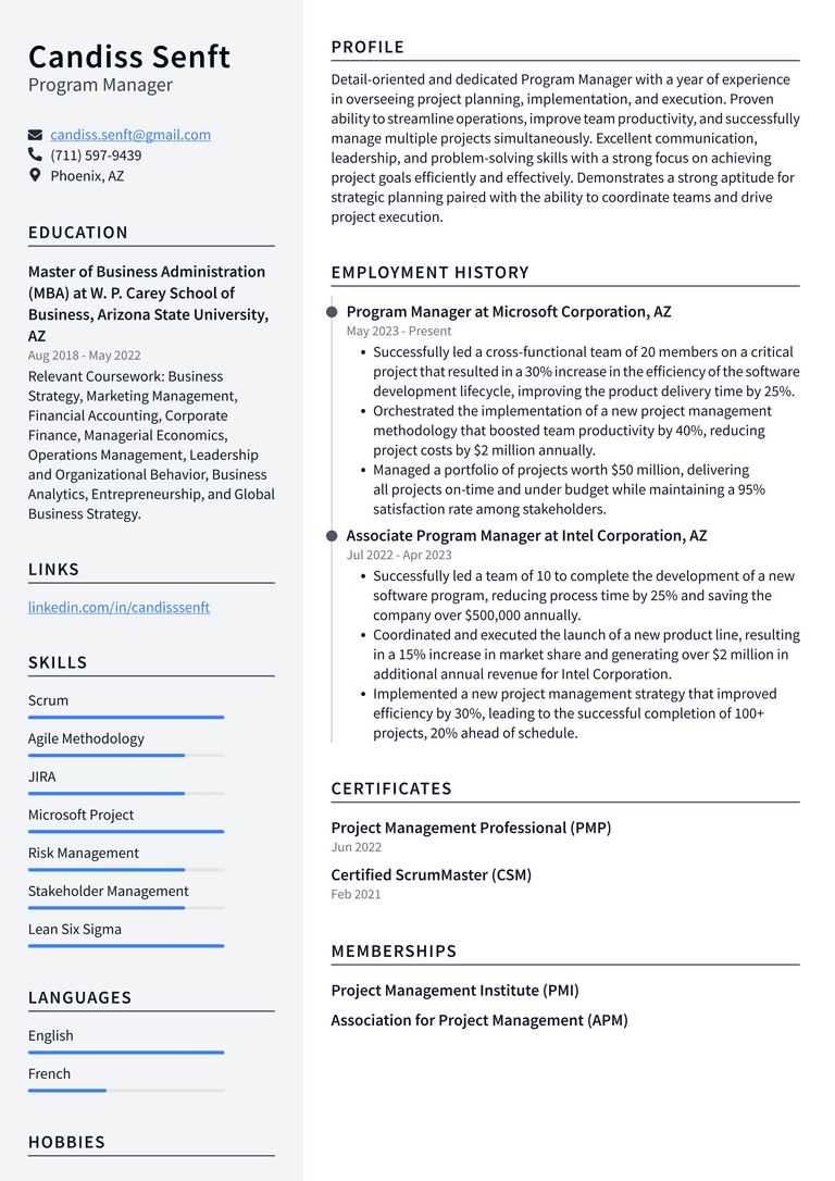 Oracle Program Manager Resume Examples | ResumeCat