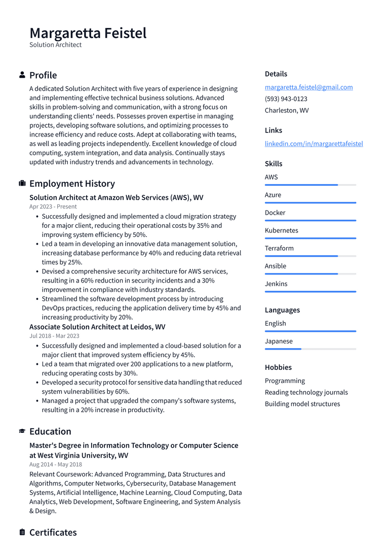 Oracle Solution Architect Resume Examples | ResumeCat Oracle Solution Architect Resume Examples | ResumeCat