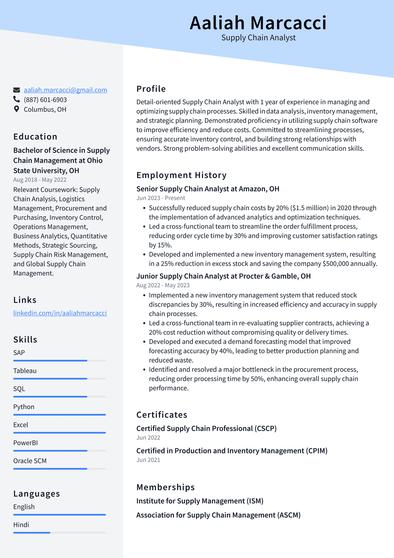 Oracle Supply Chain Analyst Resume Examples Resumecat