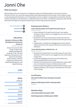 Oracle Web Developer Resume Examples | ResumeCat