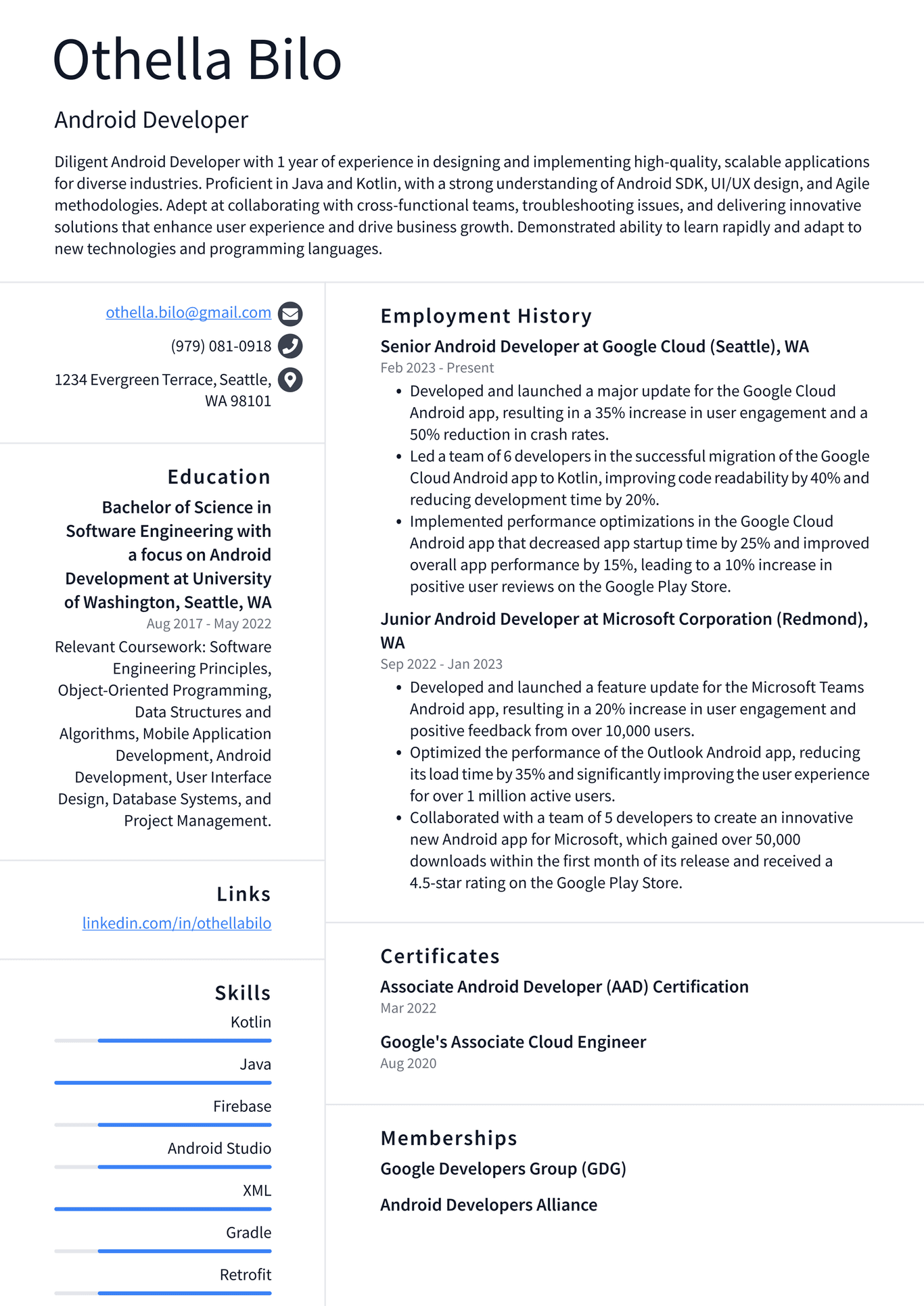 Pinterest Android Developer Resume Examples | ResumeCat
