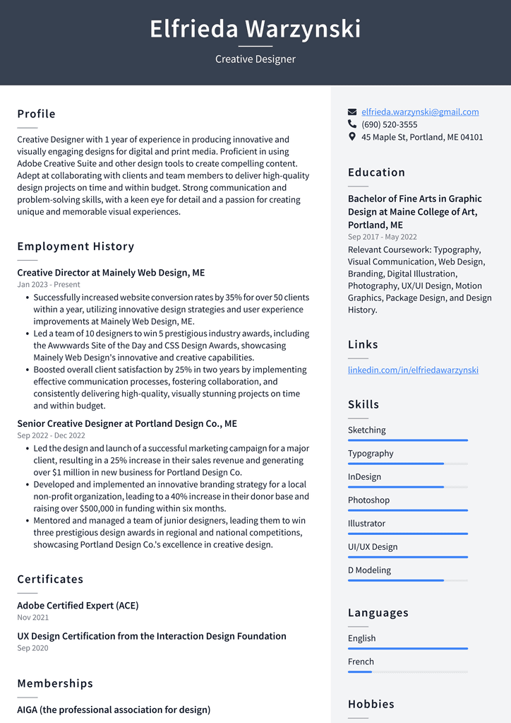 Pinterest Creative Designer Resume Examples | ResumeCat
