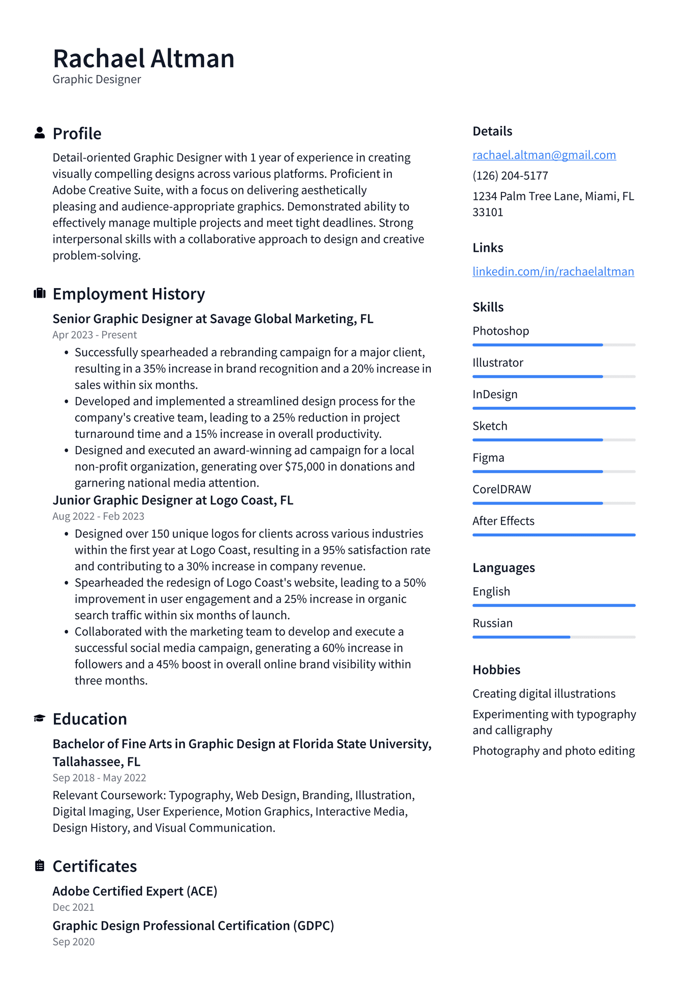 Pinterest Graphic Designer Resume Examples | ResumeCat