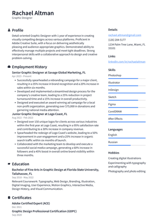 Pinterest Graphic Designer Resume Examples | ResumeCat