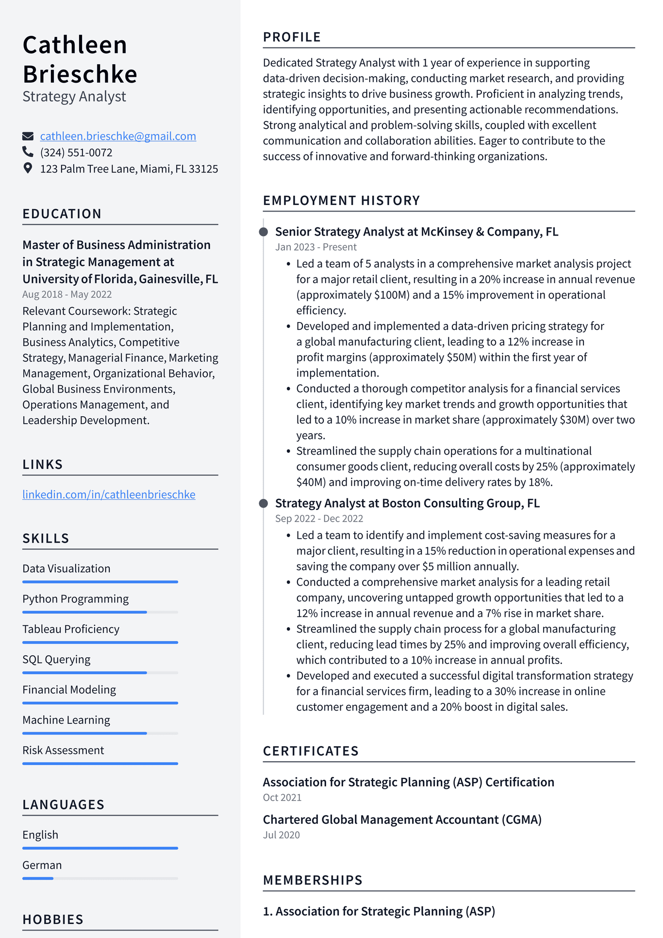 Pinterest Strategy Analyst Resume Examples | ResumeCat